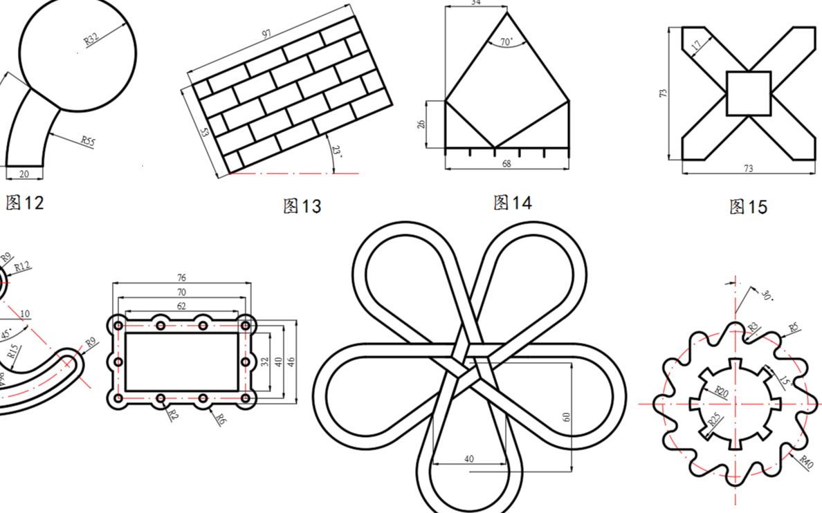 CAD50个二维图教程_哔哩哔哩_bilibili