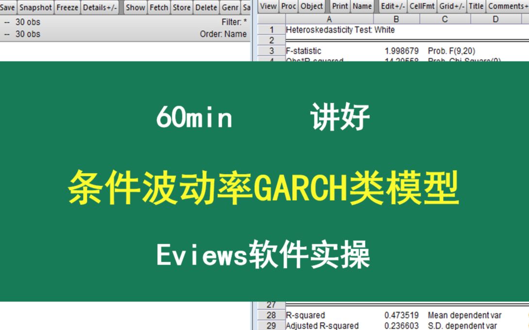 条件波动率GARCH类模型EVIEWS实操_哔哩哔哩_bilibili