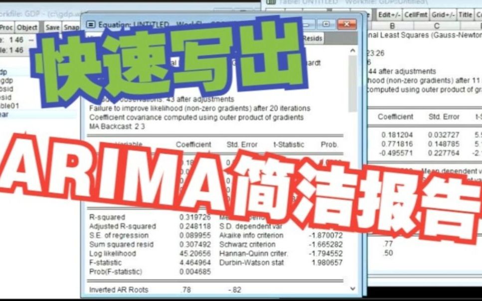 ARIMA模型的EVIEWS操作和分析_哔哩哔哩_bilibili