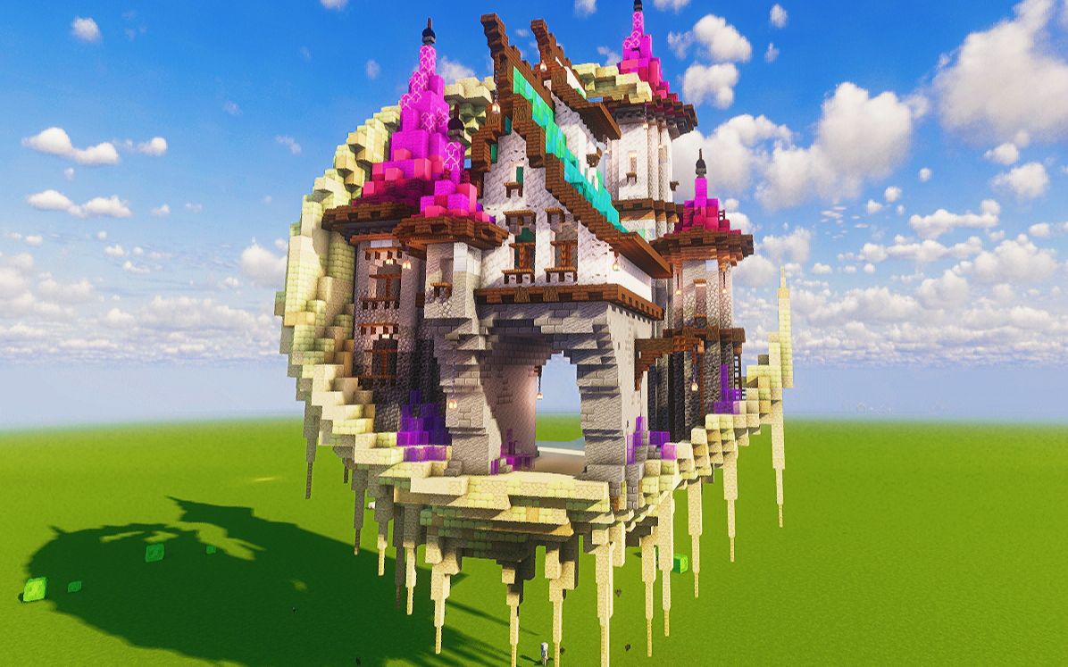 【MC建筑教程】月亮城堡_哔哩哔哩_bilibili