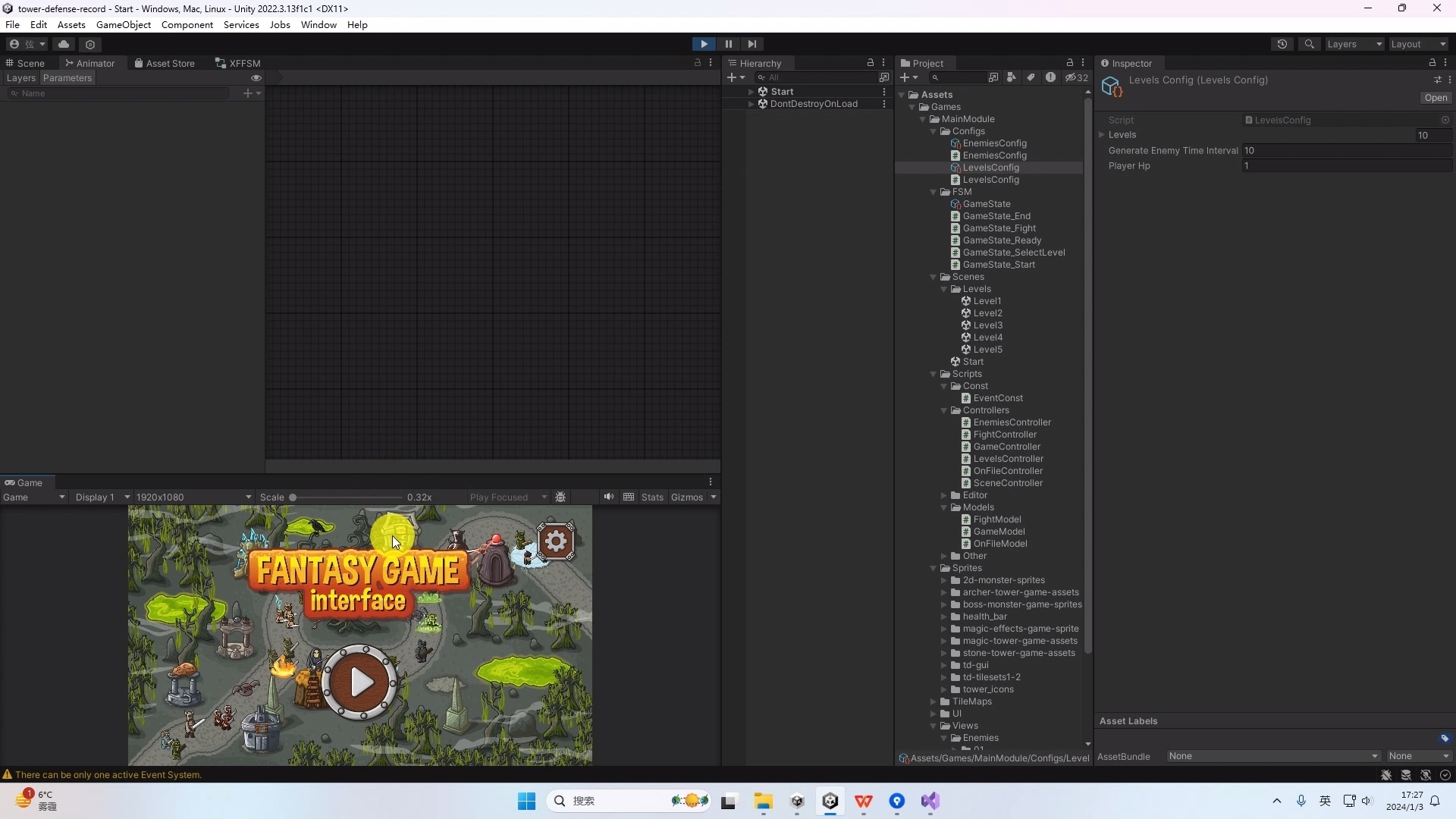 【Unity3D实战教程】塔防游戏开发-弦小风_哔哩哔哩_bilibili