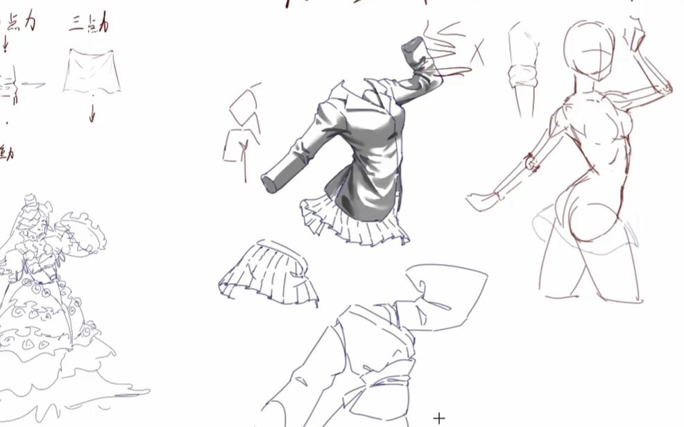 日系插画人体vip课程-大v老师_哔哩哔哩_bilibili